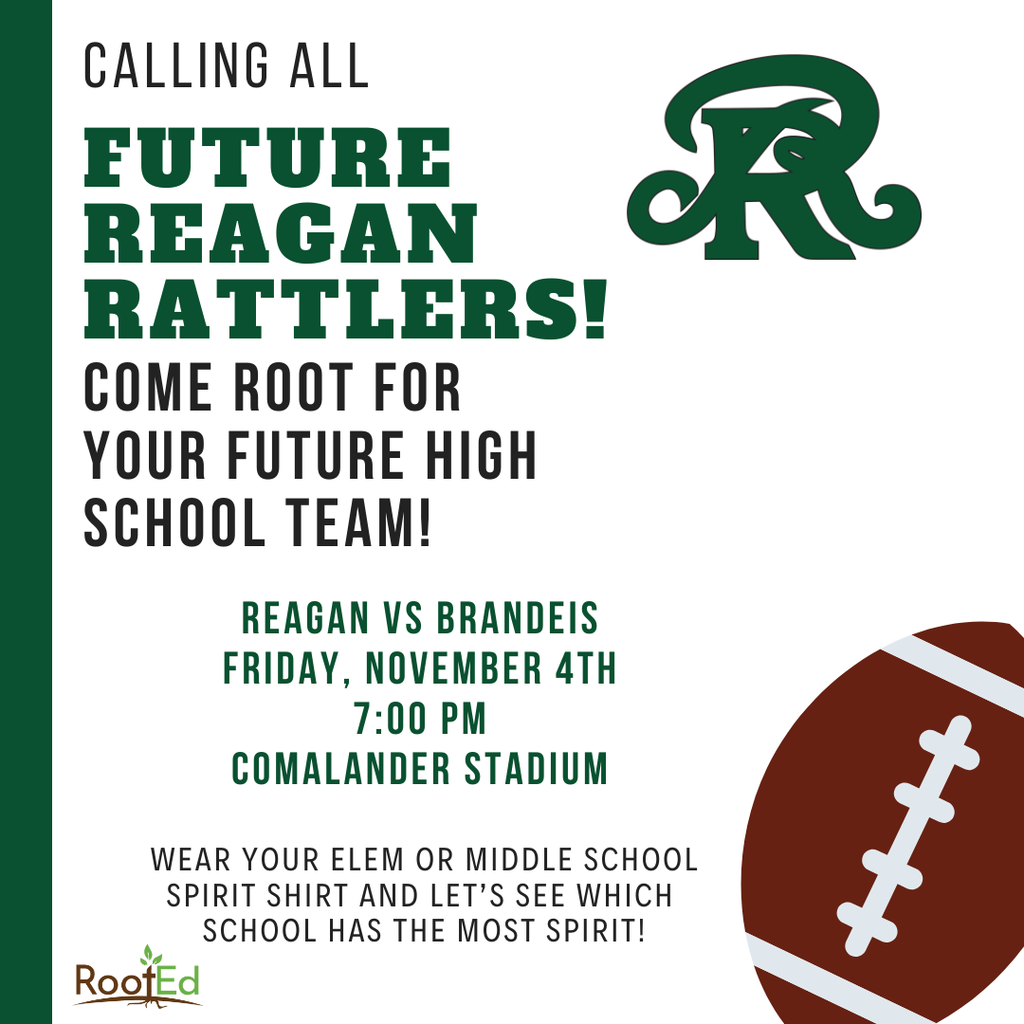 Calling all future Rattlers to come cheer on Reagan Football this ...