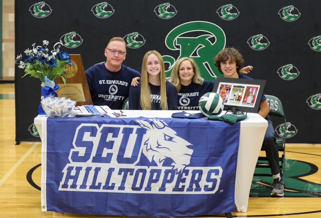 Reagan Volleyball’s Brenna Heffron signs with St. Edward’s University ...