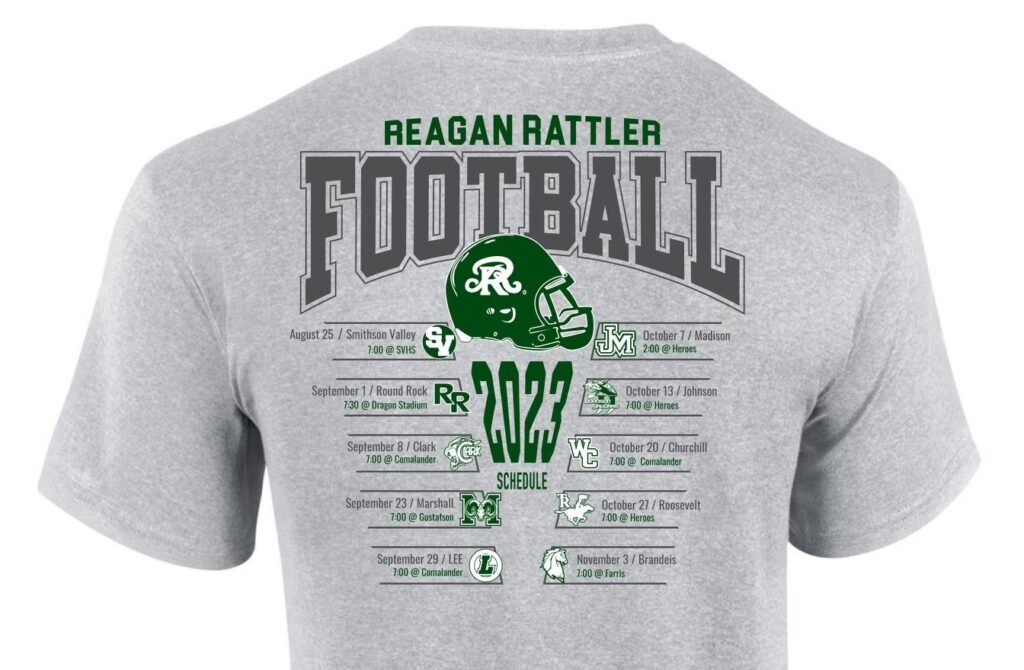 2023 FOOTBALL SEASON SCHEDULE SHIRTS AVAILABLE AT FOOTBALL CAMPS ...